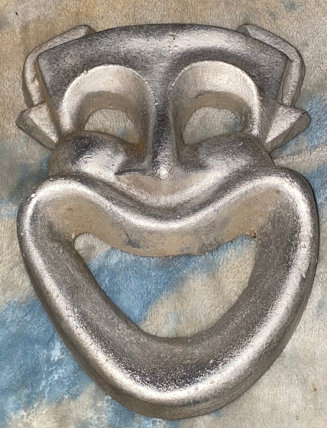 Vintage Cast Solid Aluminum Comedy Mask Thespian Actor Mid Century ...