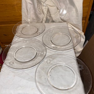 FOSTORIA Daisy / Flower PATTERN Vintage Lead Crystal Luncheon Dessert ...