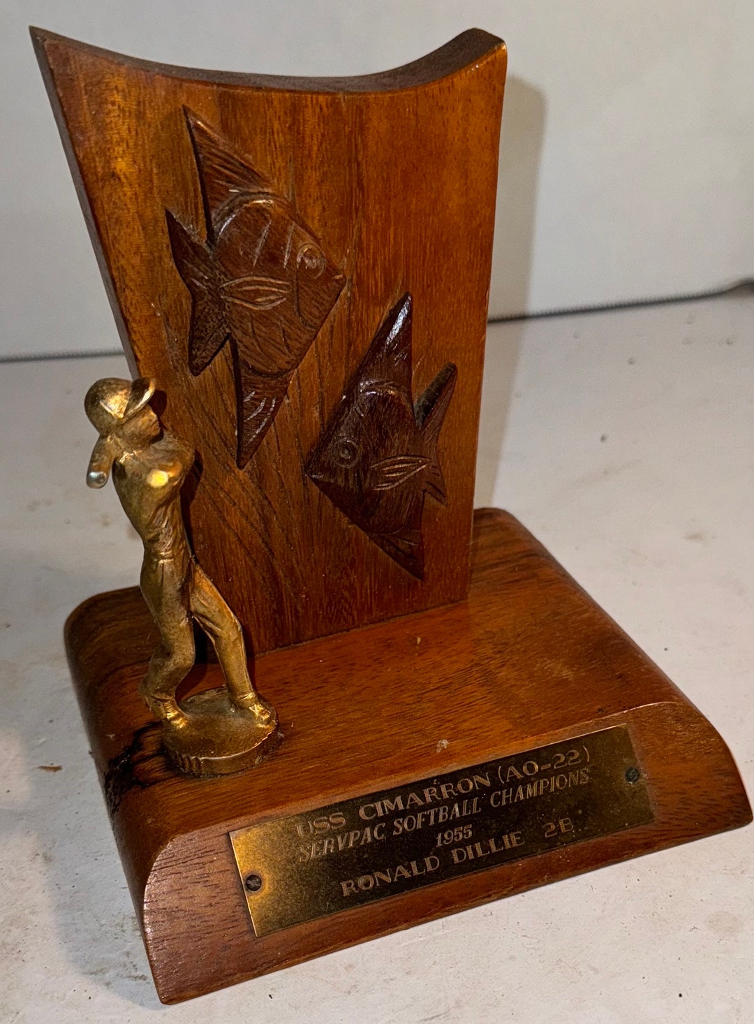 Vintage USS Compton (AO-22) Servpac Softball Champions 1955 Trophy ...