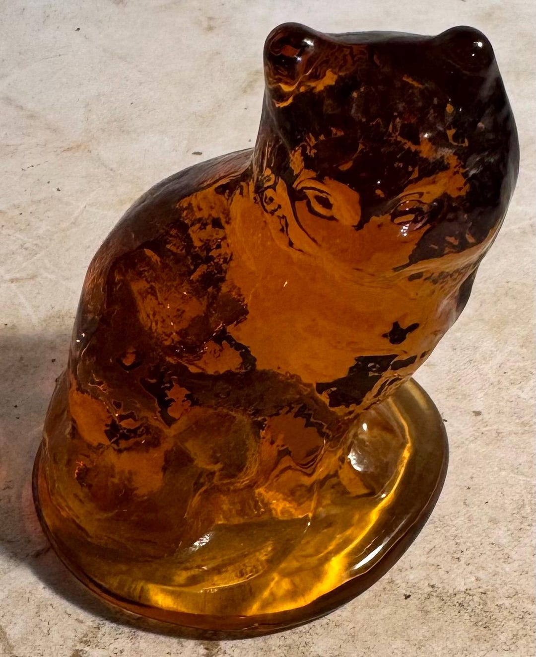 Vintage Viking Art Glass Special Pour Amber Ware Pretty Sitting Cat Paperweight #7761 - Etsy