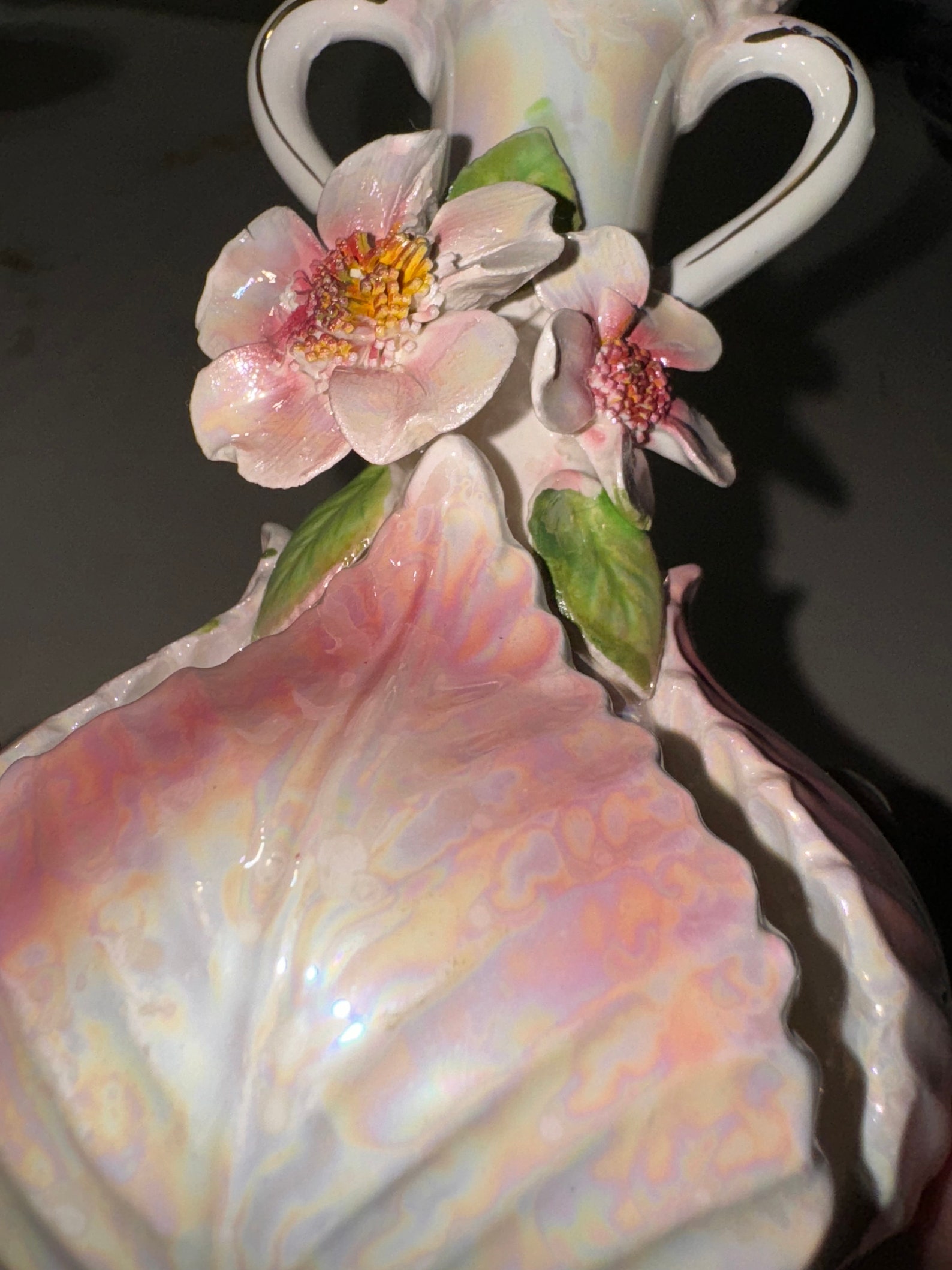 Vintage Capodimonte Style Vase Made in Japan Mother of Pearl Finish - Etsy