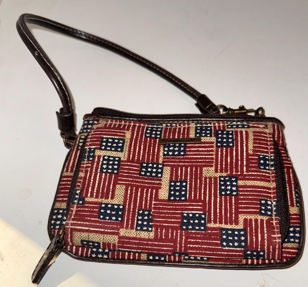 Longaberger Homestead Old Glory American Flag Wristlet Wallet Vintage ...