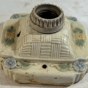 Vintage PORCELIER Floral Pattern Porcelain Pull Chain Light Fixture ...