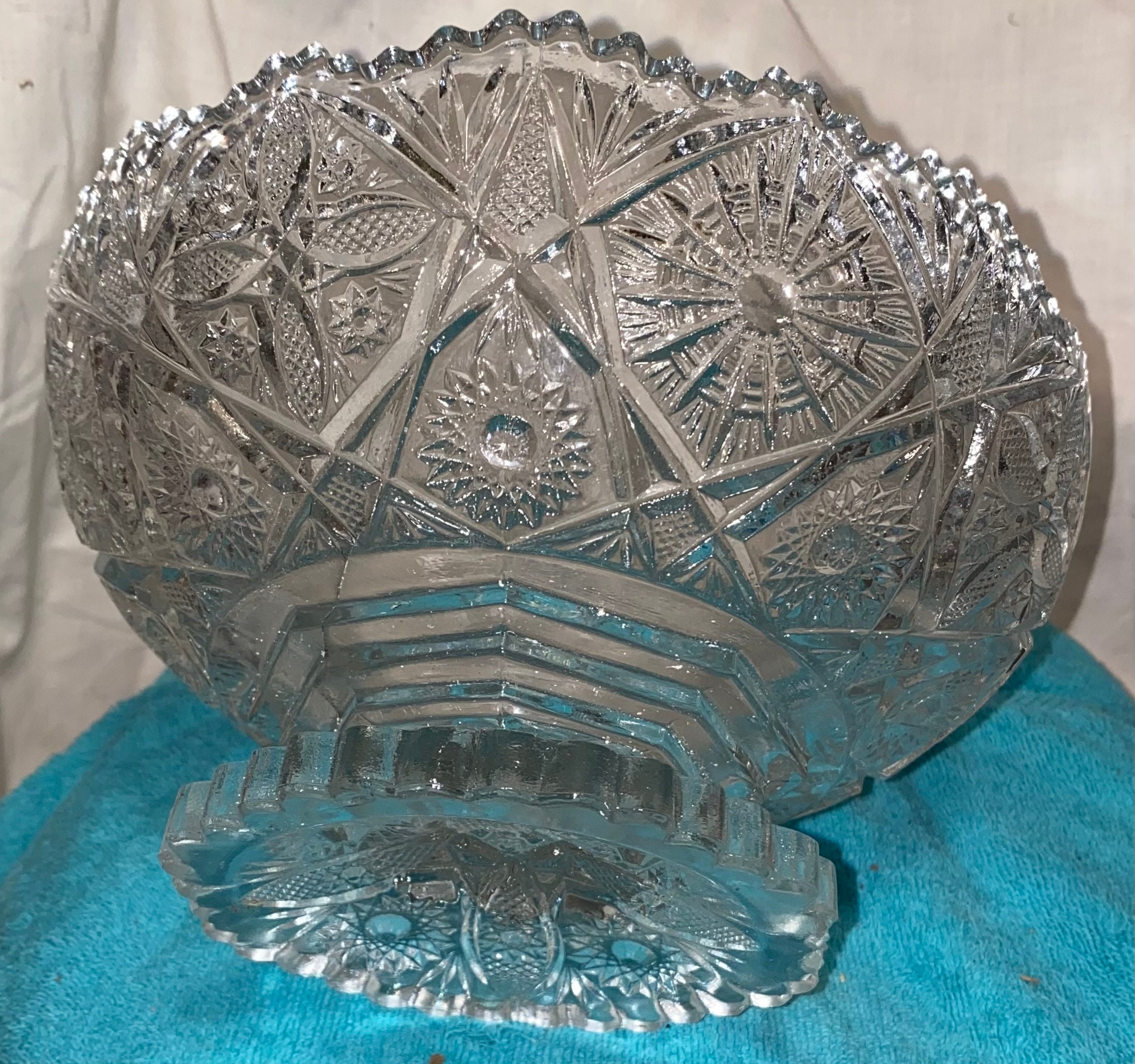 MCM Mid Century Imperial Crystal Glass Company Pressed Glass 8-5/8 ...