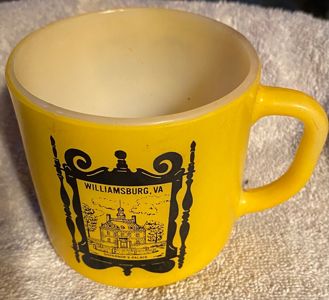 Vintage Federal Coffee Mug Milk Glass Williamsburg VA - Governors ...