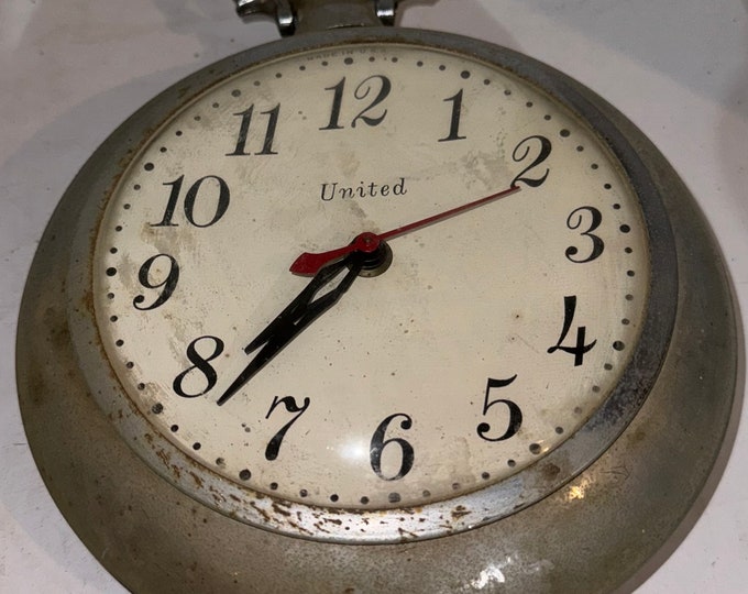 United Brass Pocket Watch Style Wall Clock 8" Diameter Vintage Model ...