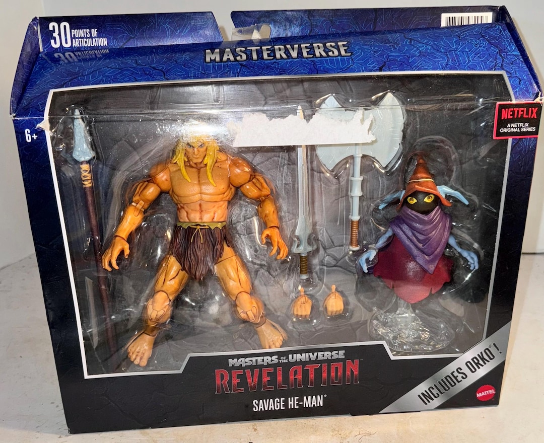 Masters of the Universe Masterverse Revelation Savage He-man & Orko ...