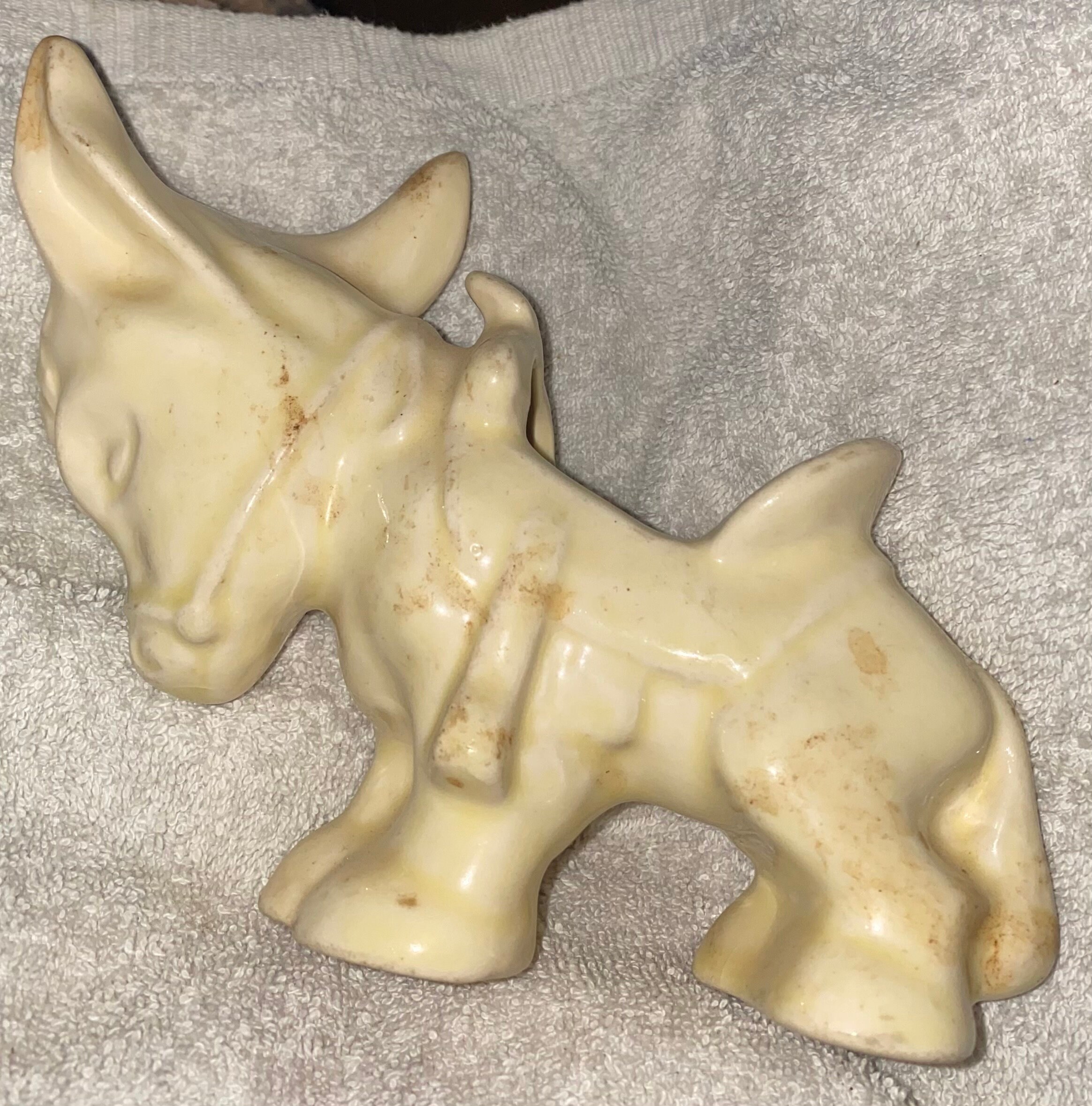 Vintage MCM CALIFORNIA CA Pottery Yellow Donkey Jack A Vase Flower ...