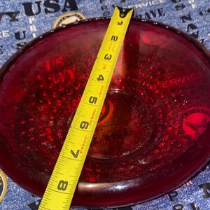 Vintage Red Ruby Glass Bowl Candy Center Piece Dish Teardrop Tear Drop Unknown Maker Ground ...