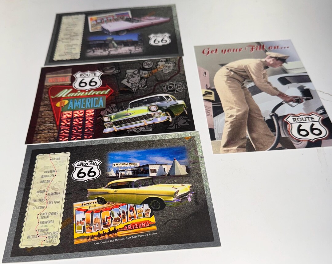 Ultimate Lot of 5 Postcards ROUTE 66, America's Highway Get Your Fill ...