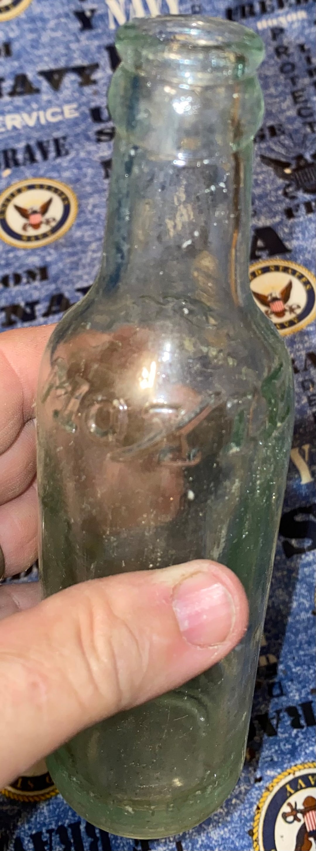 Vintage MOXIE Soda Pop Bottle Aqua Blue Green Glass Embossed 7 Oz D. O ...