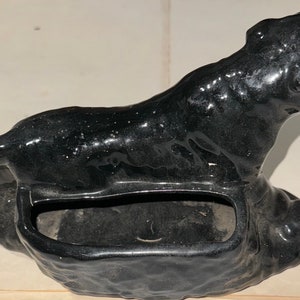 Vintage Black Leopard Planter, Mid Century Black Leopard Planter, Mid ...