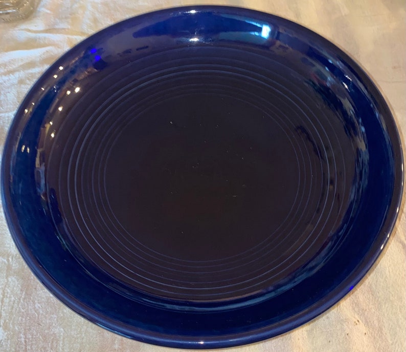 Vintage Fiesta Cobalt Blue Footed Presentation Serving Bowl Fiesta 500 ...