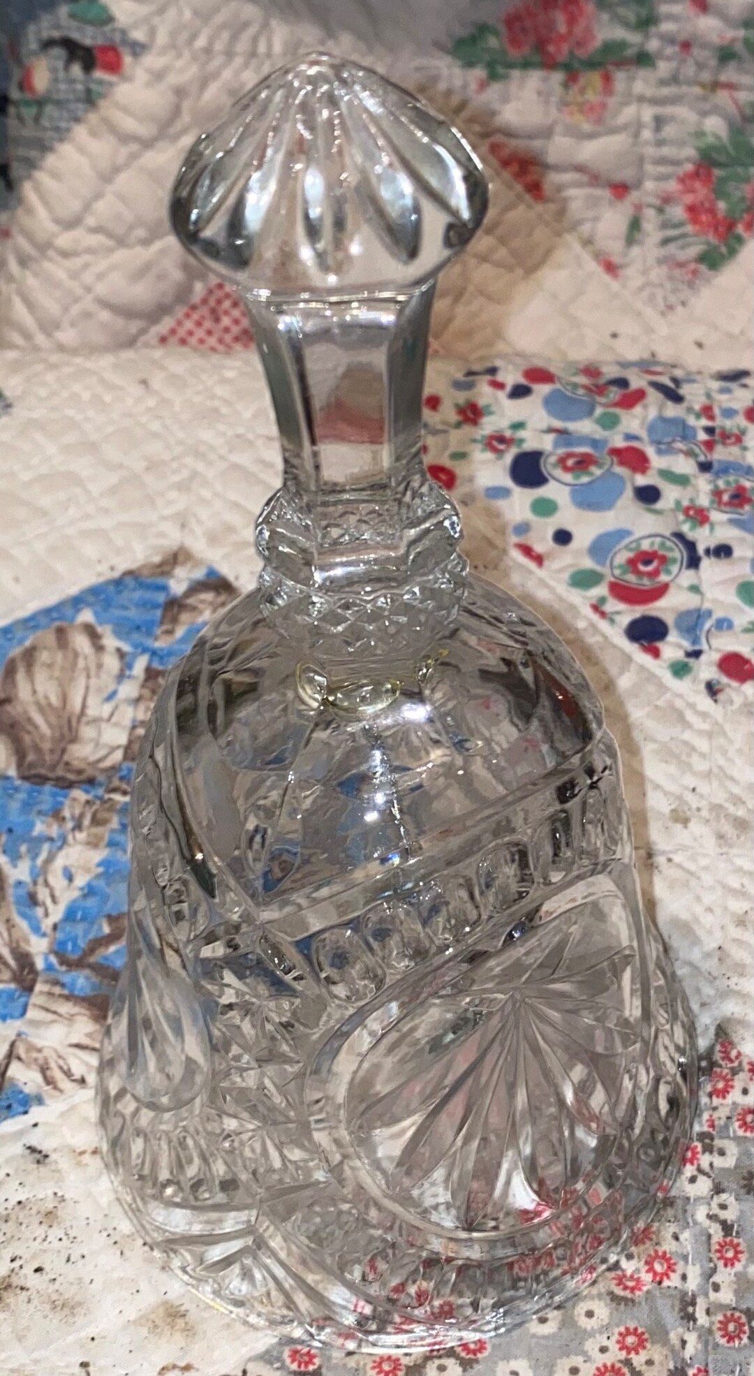 Cut Glass Clear ANTIQUE Bell Possibly Fostoria Glass 7 Inch - Etsy