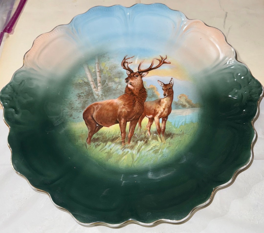 Z S & Co Scherzer Stag Buck Doe Deer Woods Antique Majestic 7071 ...