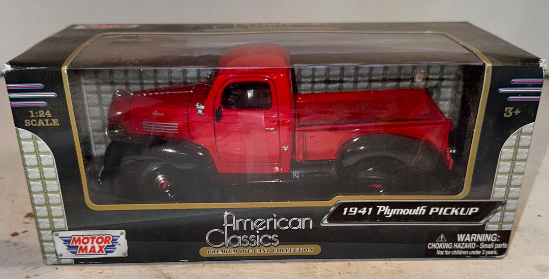 Motormax 1941 Plymouth Pickup Truck Red 1:24 Diecast Rare Vintage Truck ...