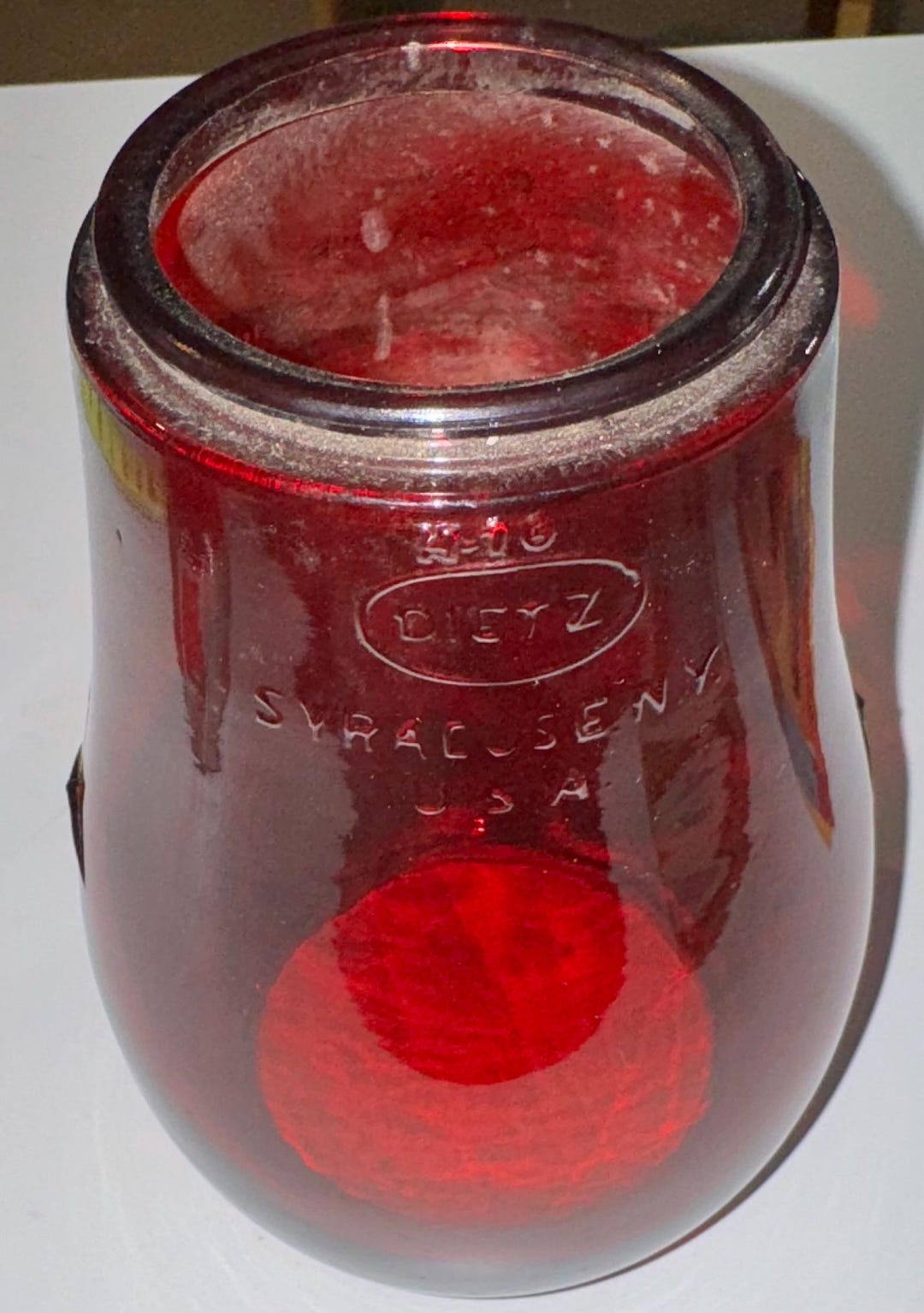 Vintage DIETZ Fitzall LOC-NOB Red Lantern Globe H76 H 76 Railroad Light ...