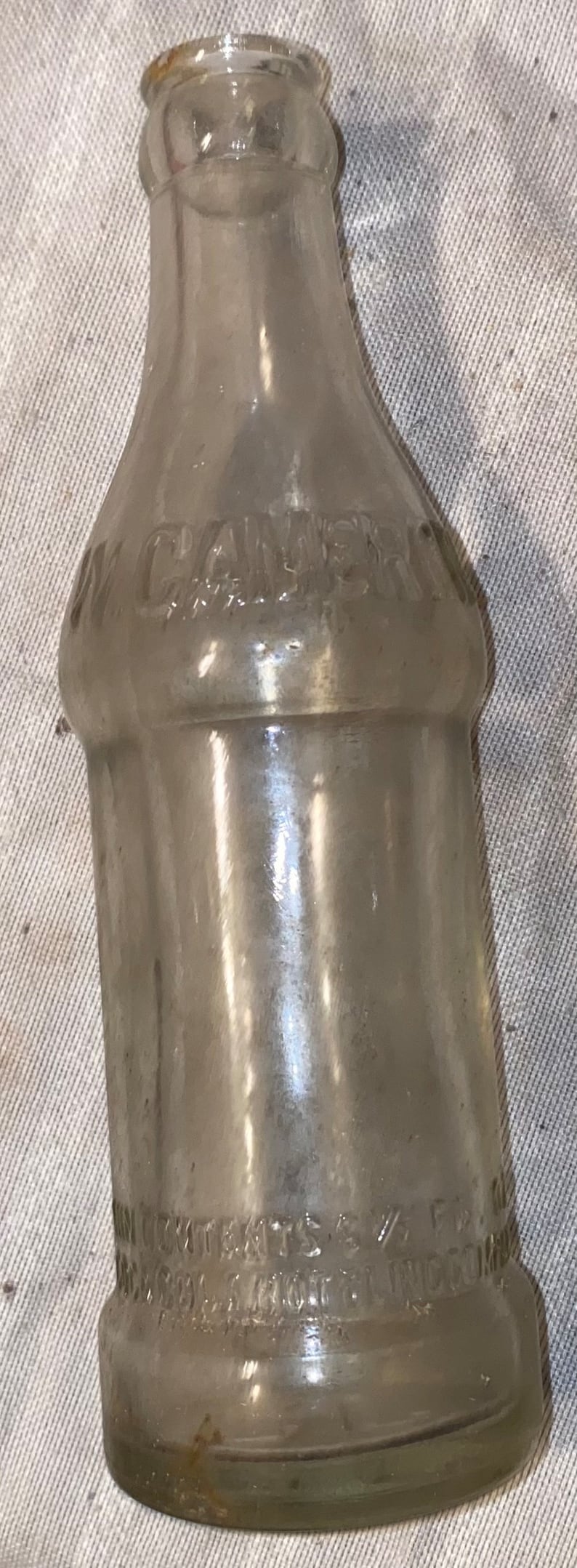 Antique Clear Crown Top Bottle Straight Side Soda COCA COLA Cameron ...