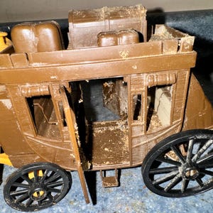 Vintage Processed Plastics Stagecoach With Horses and Driver - Etsy