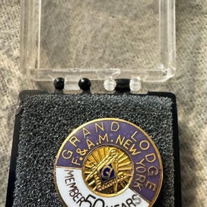 Freemason 50 Year Pin F. & A. M. New York Grand Lodge - Etsy