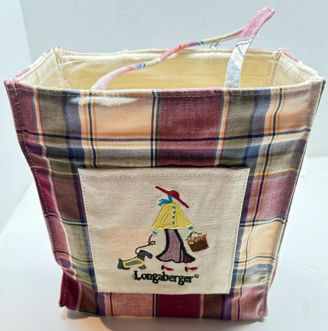 Vintage Longaberger Small Tote Plastic Liner Plaid Homestead - Etsy