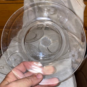 FOSTORIA Daisy / Flower PATTERN Vintage Lead Crystal Luncheon Dessert ...