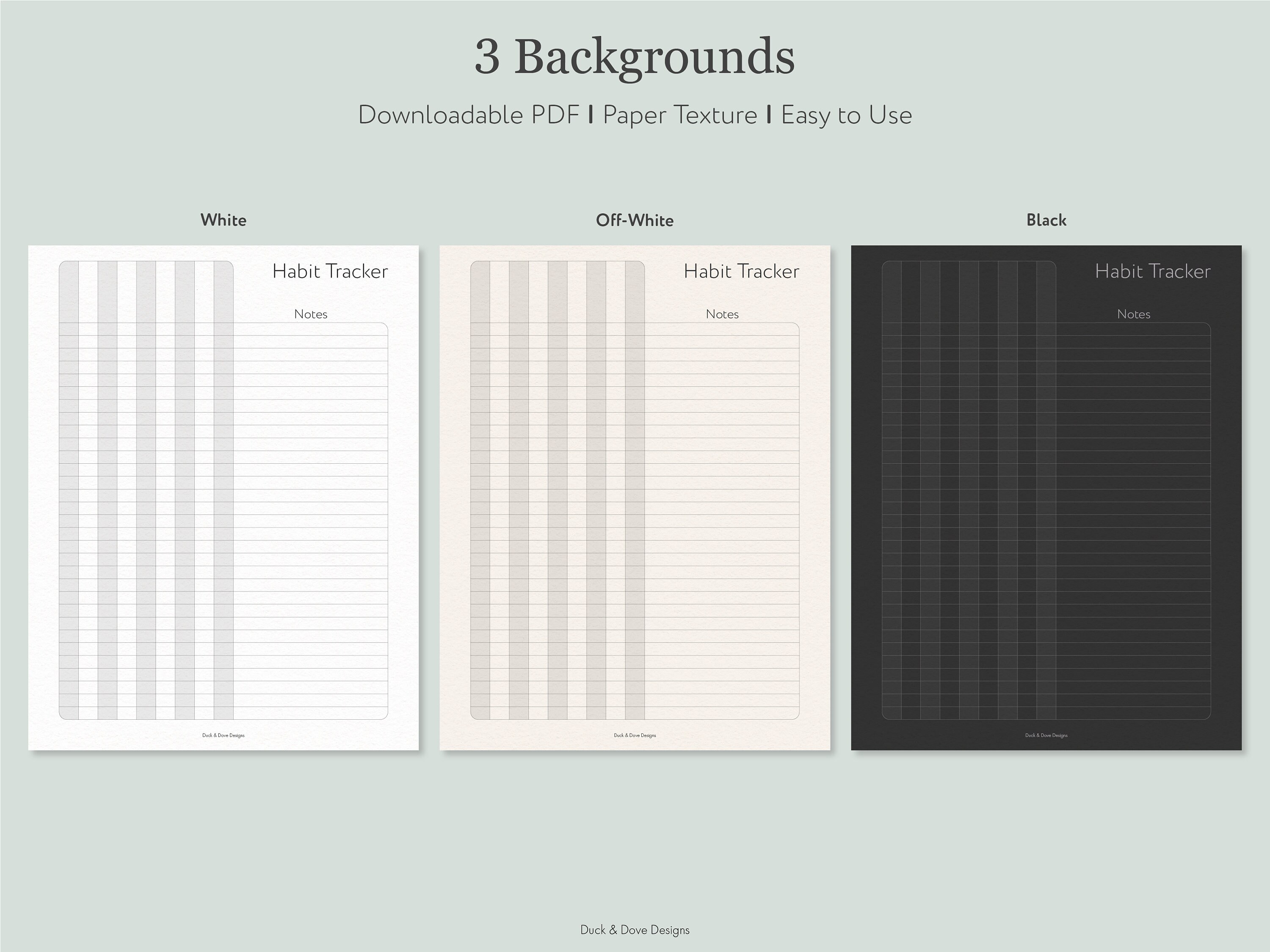 Digital Undated Habit Tracker Vertical With Notes for iPad - Etsy