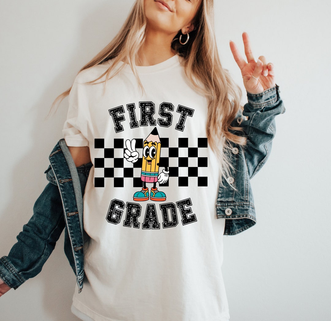 Retro First Grade Teacher Shirt, 1st Grade Teacher Tee, First Day of ...