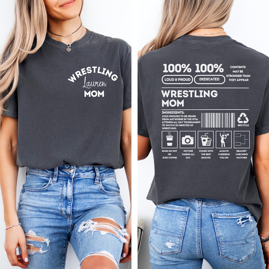 Personalized Wrestling Mom Tshirt, Custom Name Wrestling Shirt for Mom ...