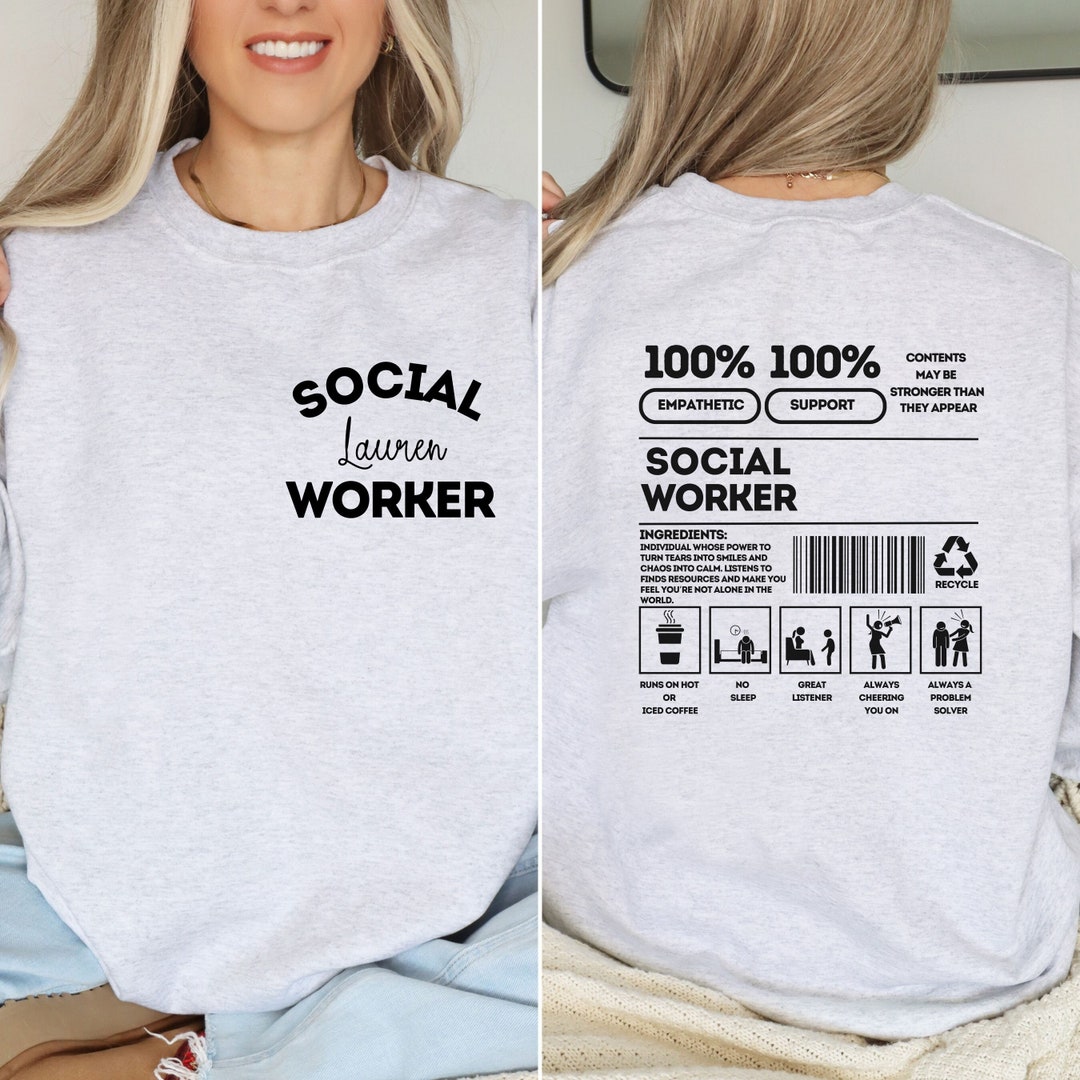 Personalized Social Worker Sweatshirt, Custom Name Social Worker ...