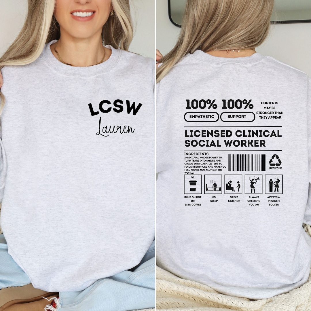Personalized Licensed Clinical Social Worker Sweatshirt, Custom Name ...