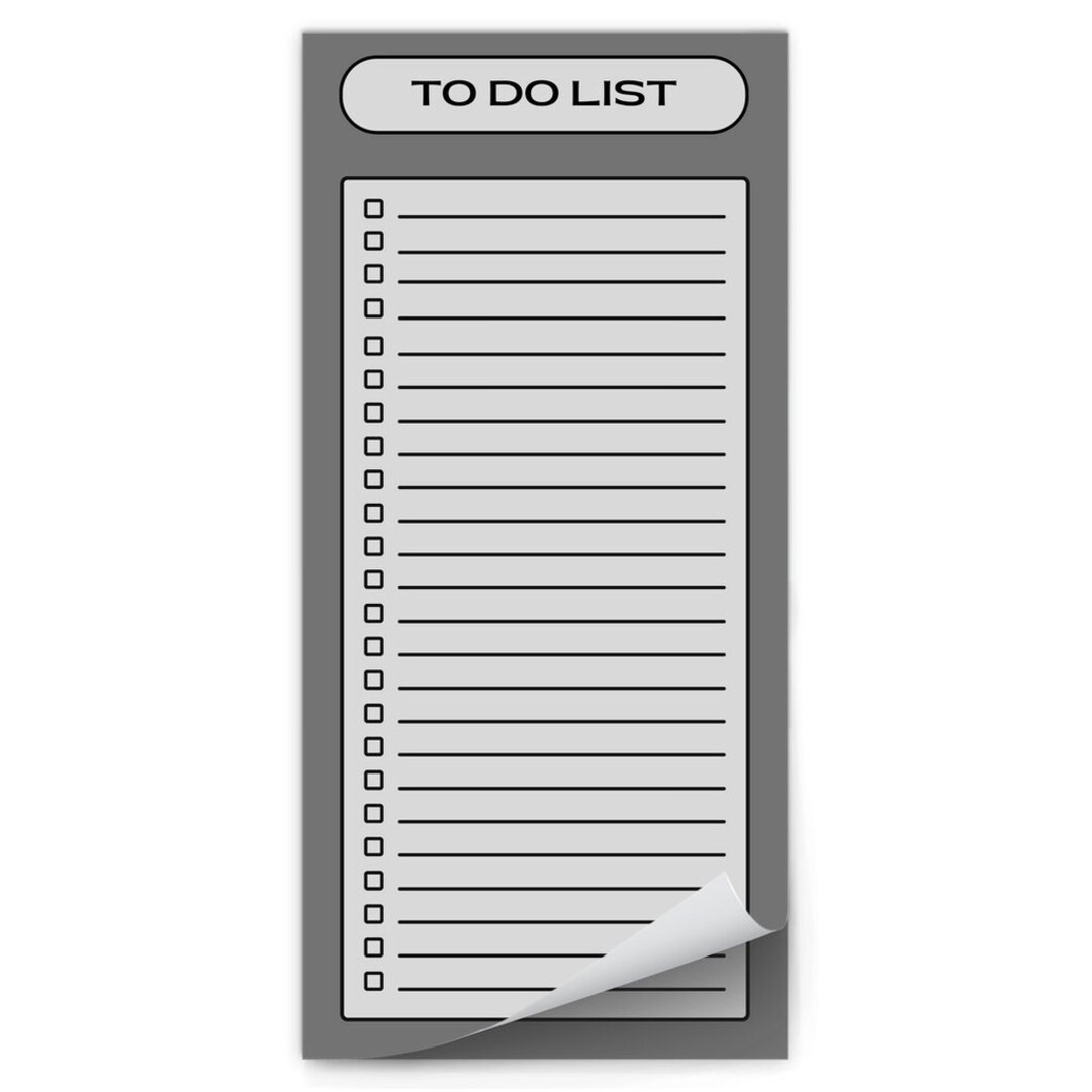 Retro Two-toned Grey to Do List - 40-page Magnetic Notepads Perfect for ...