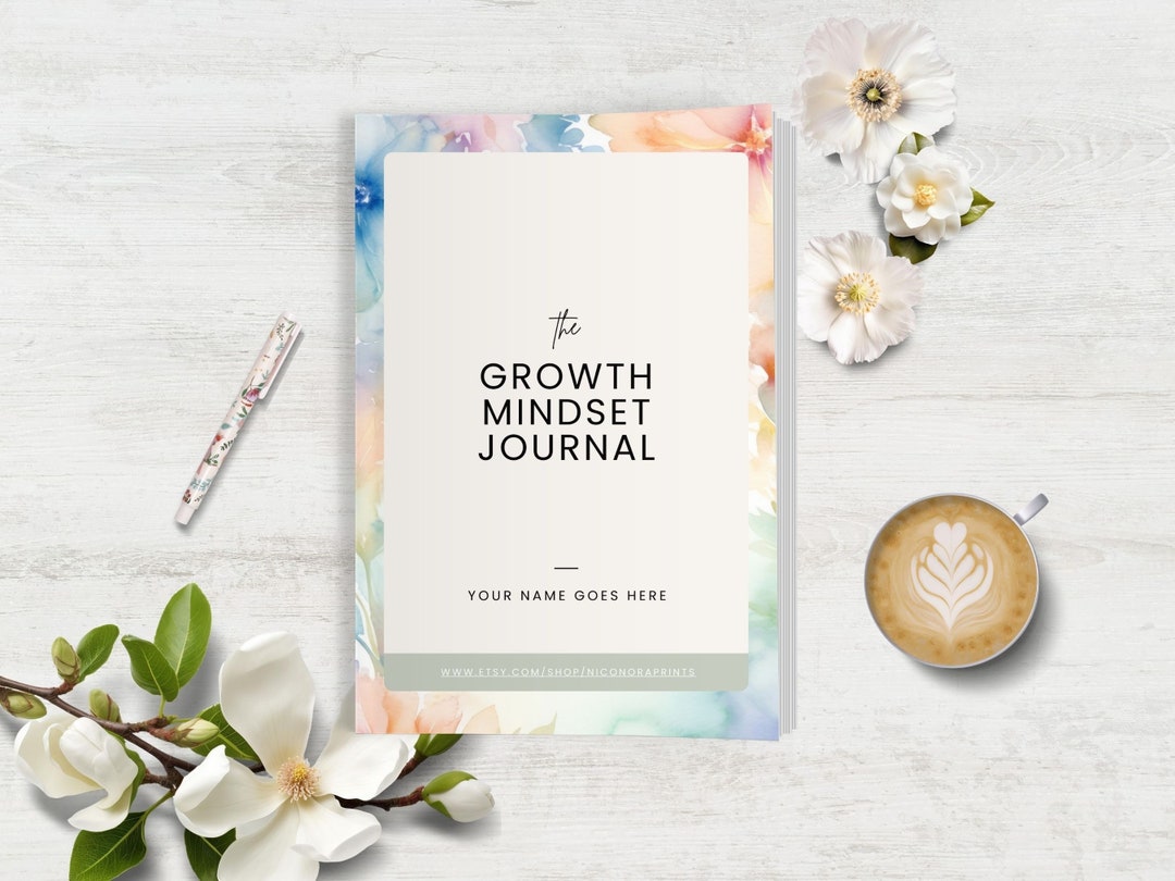 The Growth Mindset Journal - Pastel Flowers, Self-improvement, Digital ...