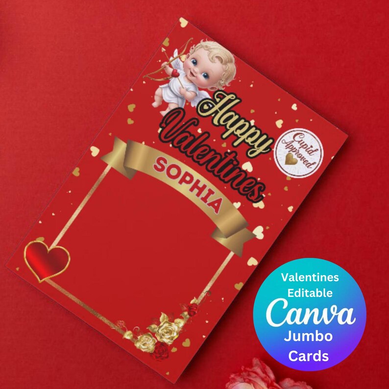 Editable Jumbo Valentine Card Templates 11x17 and 11x14 Canva Designs ...