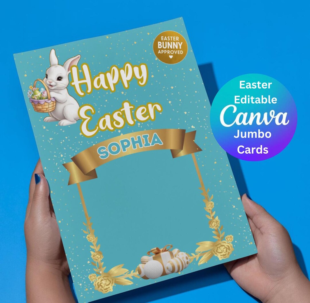 Editable Jumbo Easter Card Template - 11x17 & 11x14 Canva Designs - DIY ...