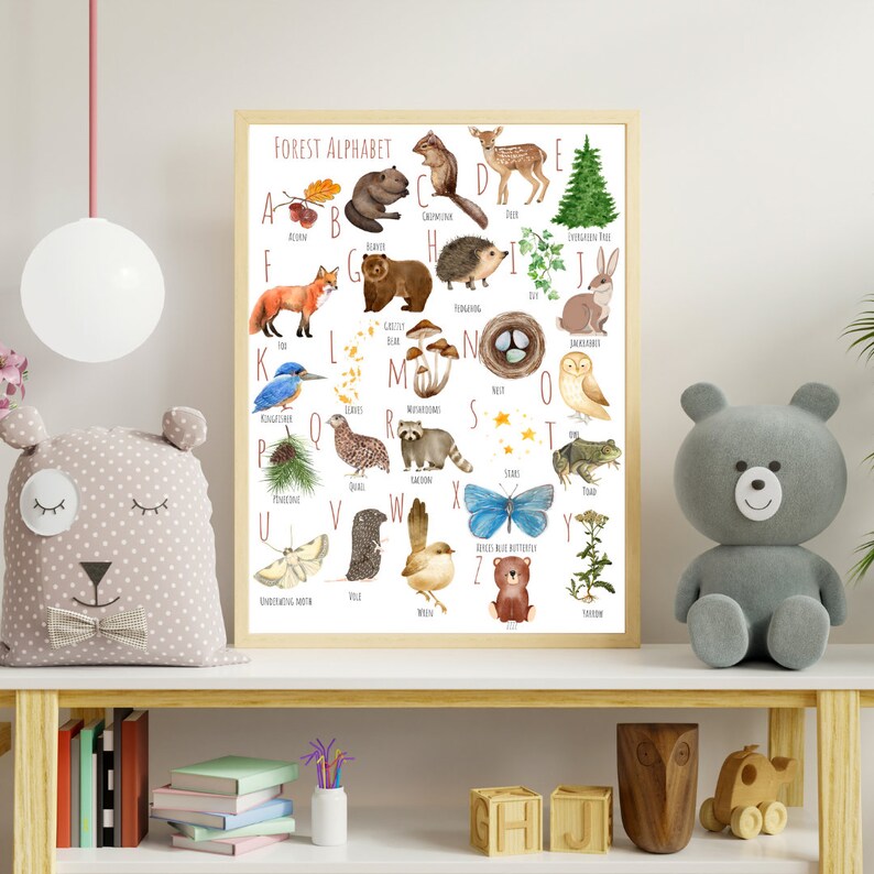 Forest Alphabet, Digital Download Alphabet, Nature Alphabet, Nursery ...