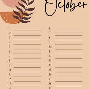 Boho Celebration Calendar, Digital Calendar, Vertical - Etsy
