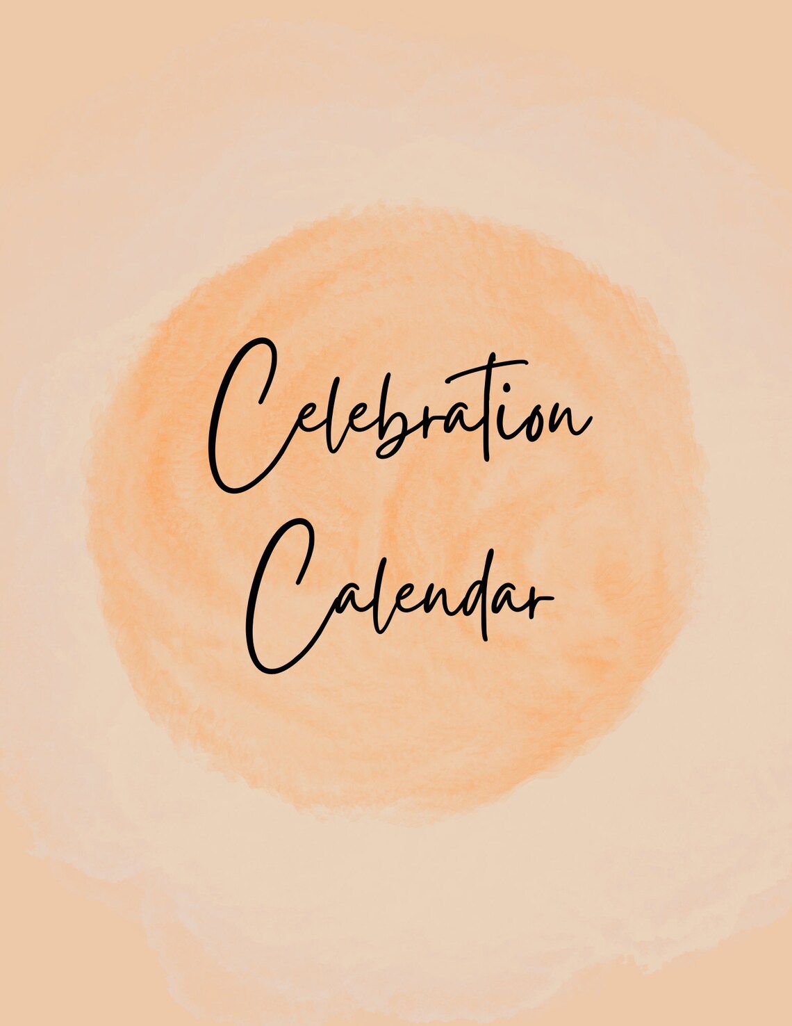 Boho Celebration Calendar, Digital Calendar, Vertical - Etsy
