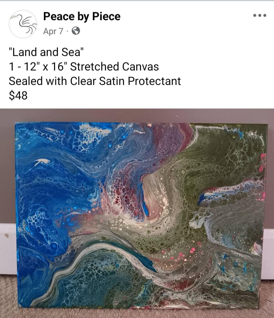 Fluid Art Painting - Land and Sea - Etsy