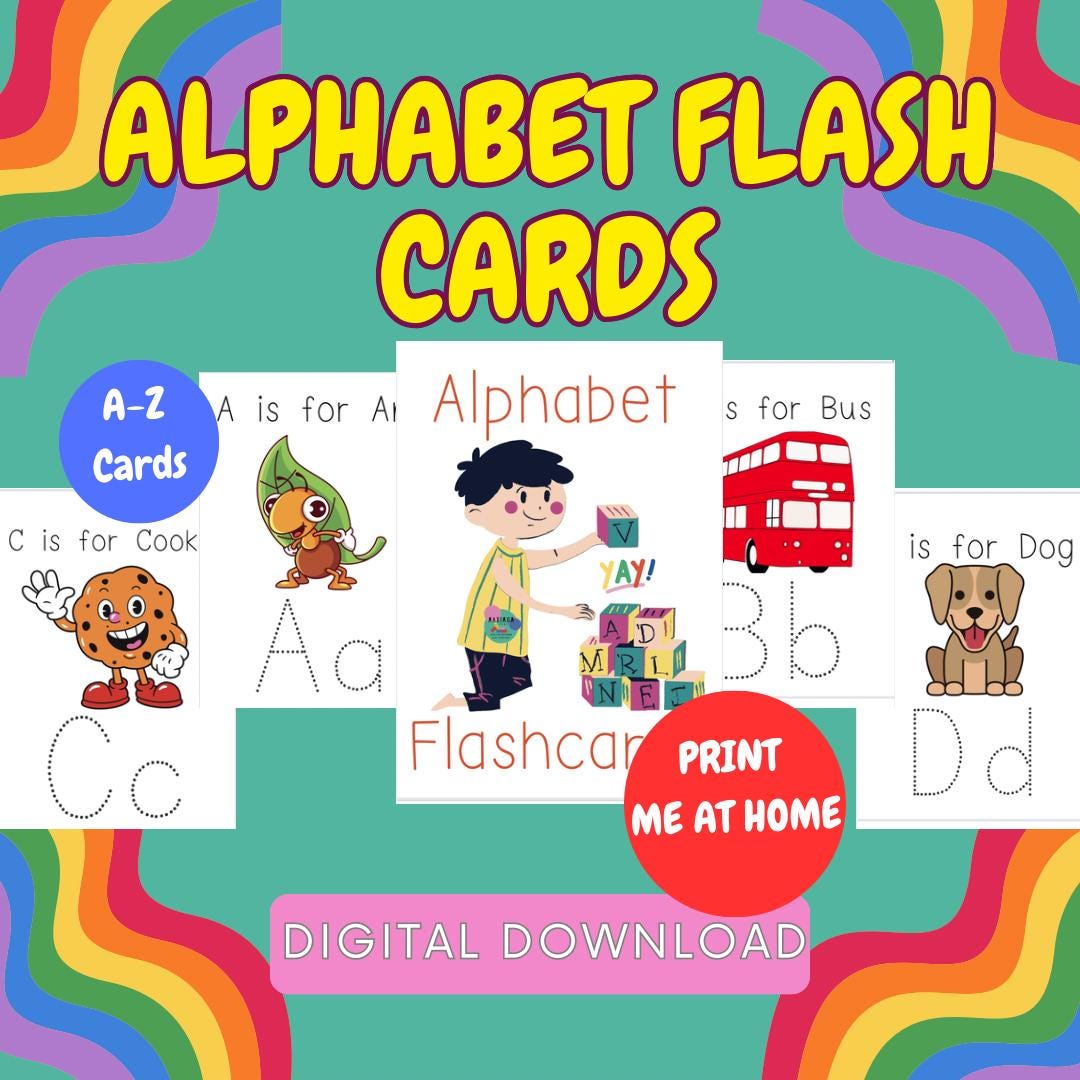 Alphabet Flashcards - Digital Download - Etsy