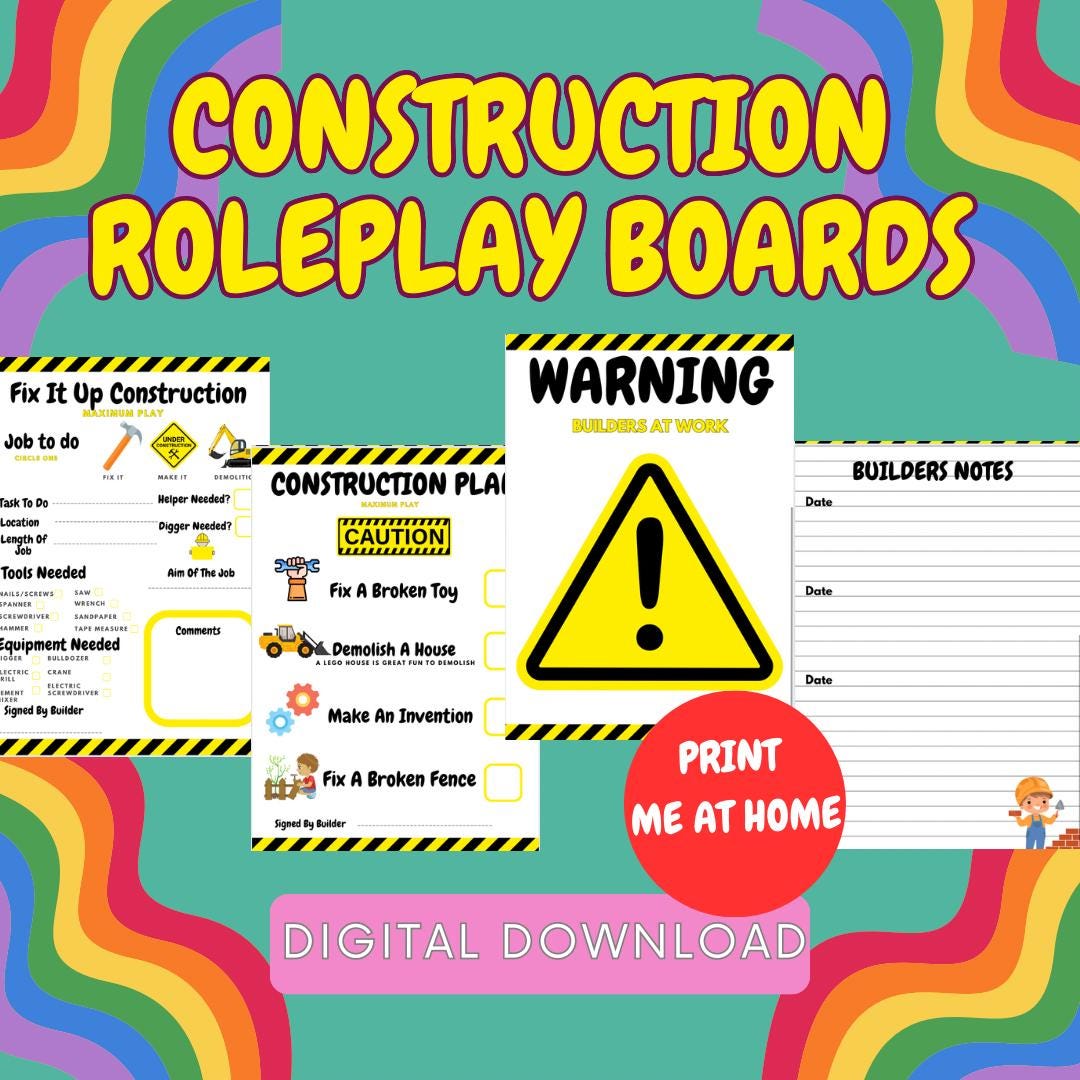 Construction Roleplay Boards - Digital Download - Etsy