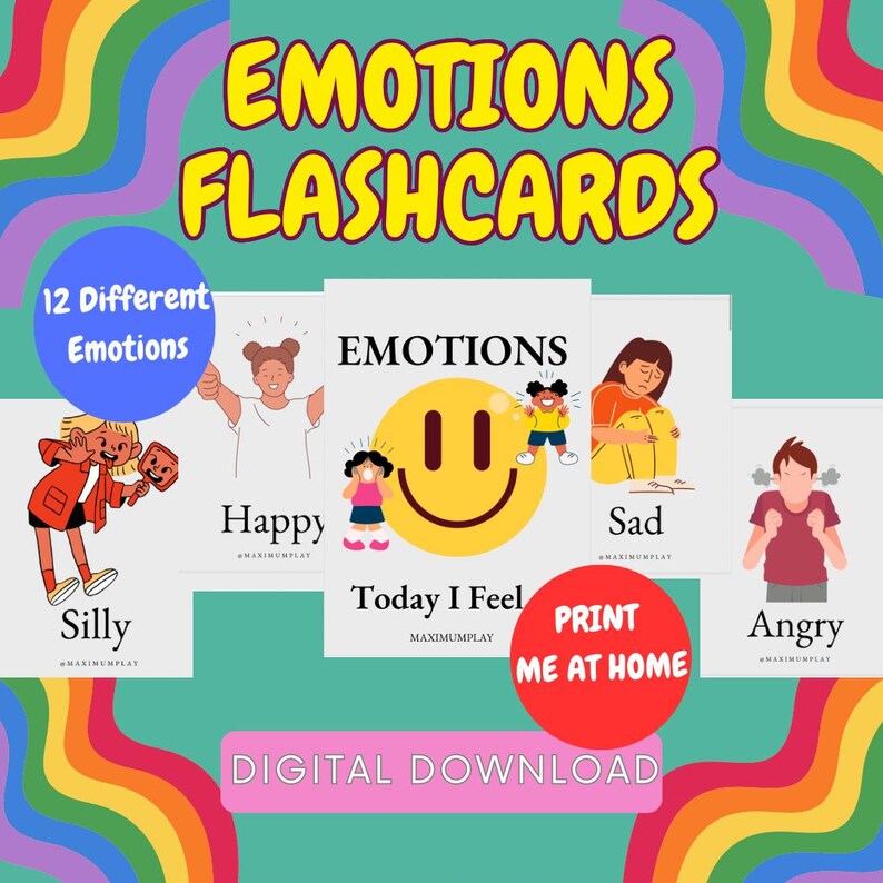 Emotions Flashcards - Digital Download - Etsy