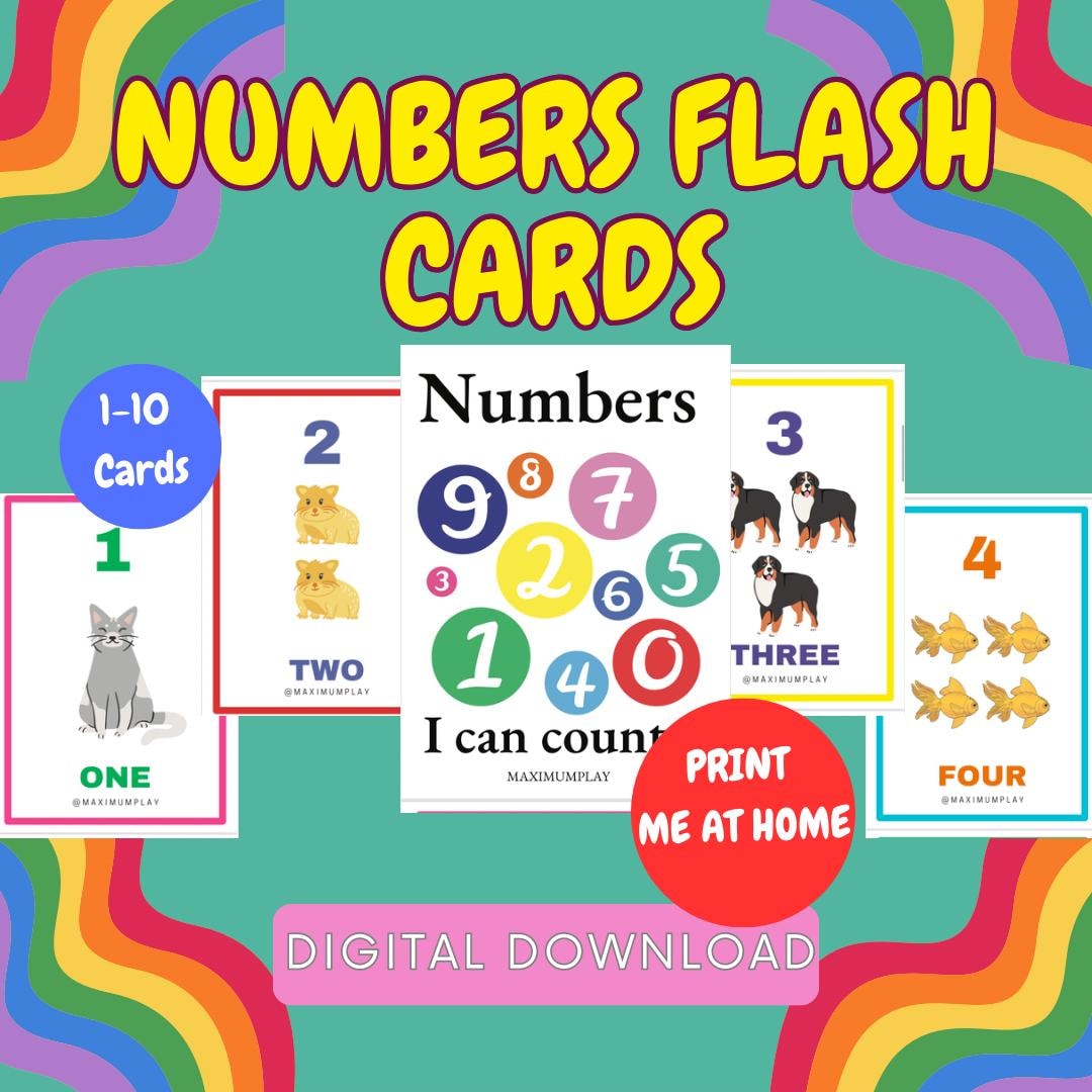 Number Flash Cards - Digital Download - Etsy