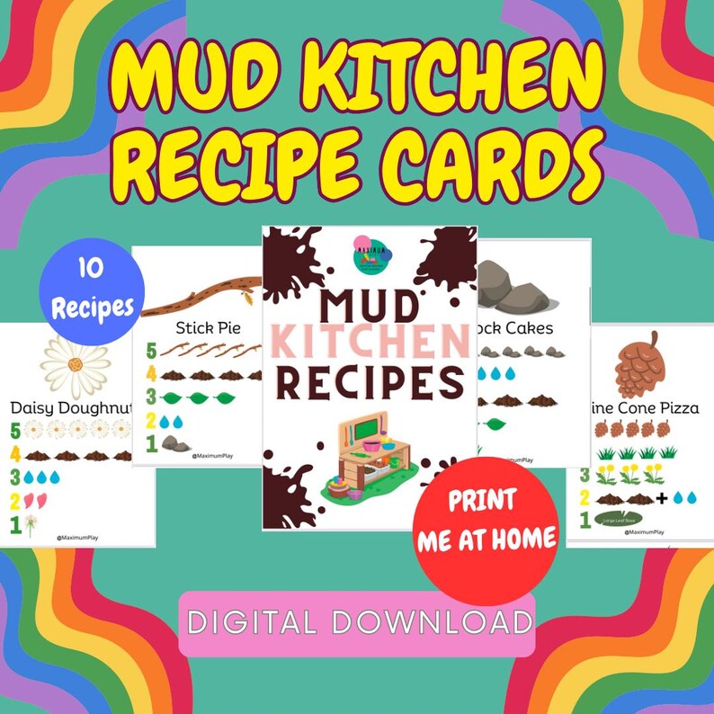 Mud Kitchen Recipe Cards - Digital Download - Etsy