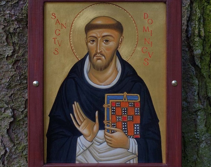 24x18cm Sacred Saint Dominic Icon - Handcrafted Devotional Art for ...