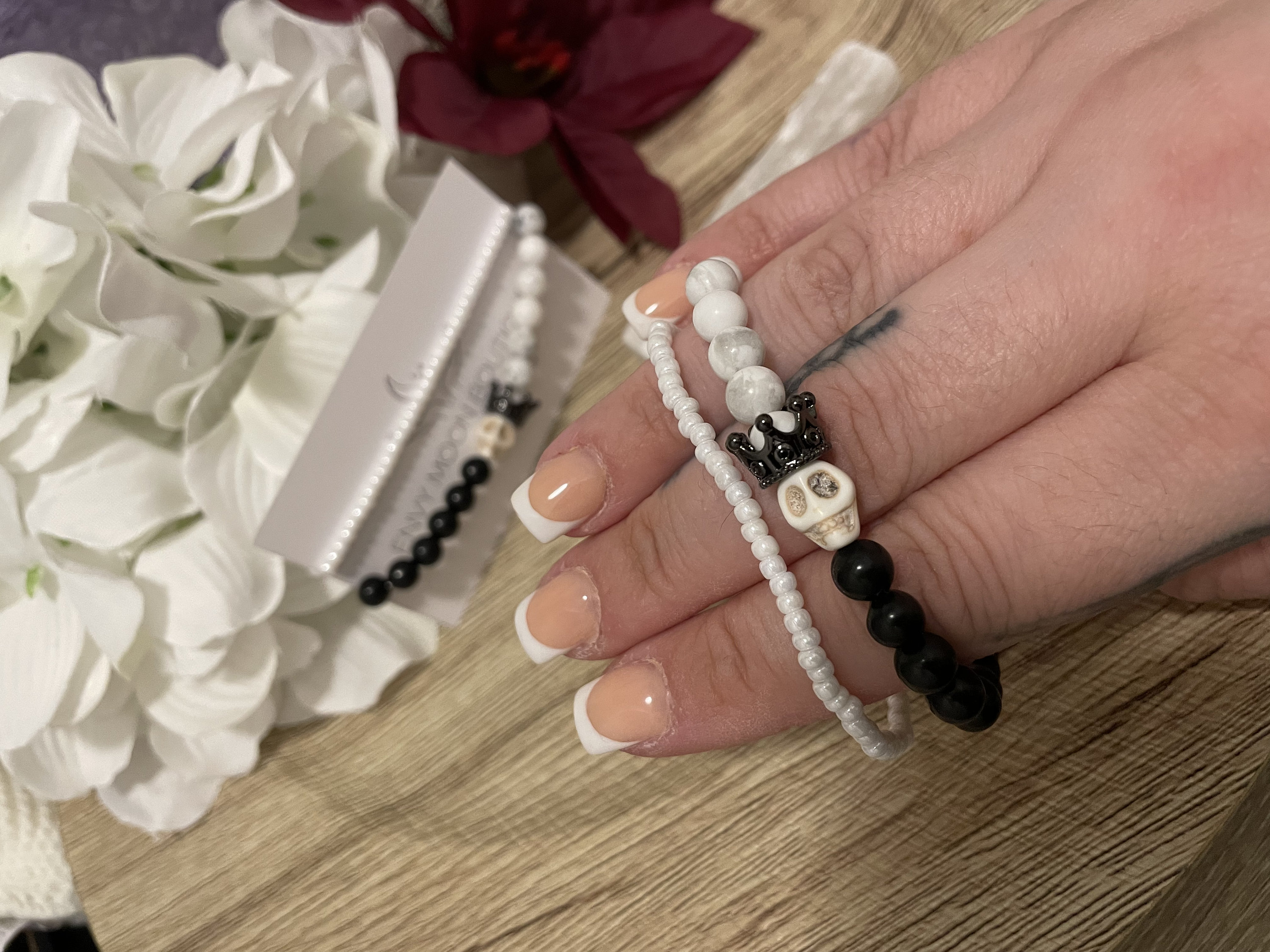 La Calavera Bracelet Set 6mm Stone - Etsy