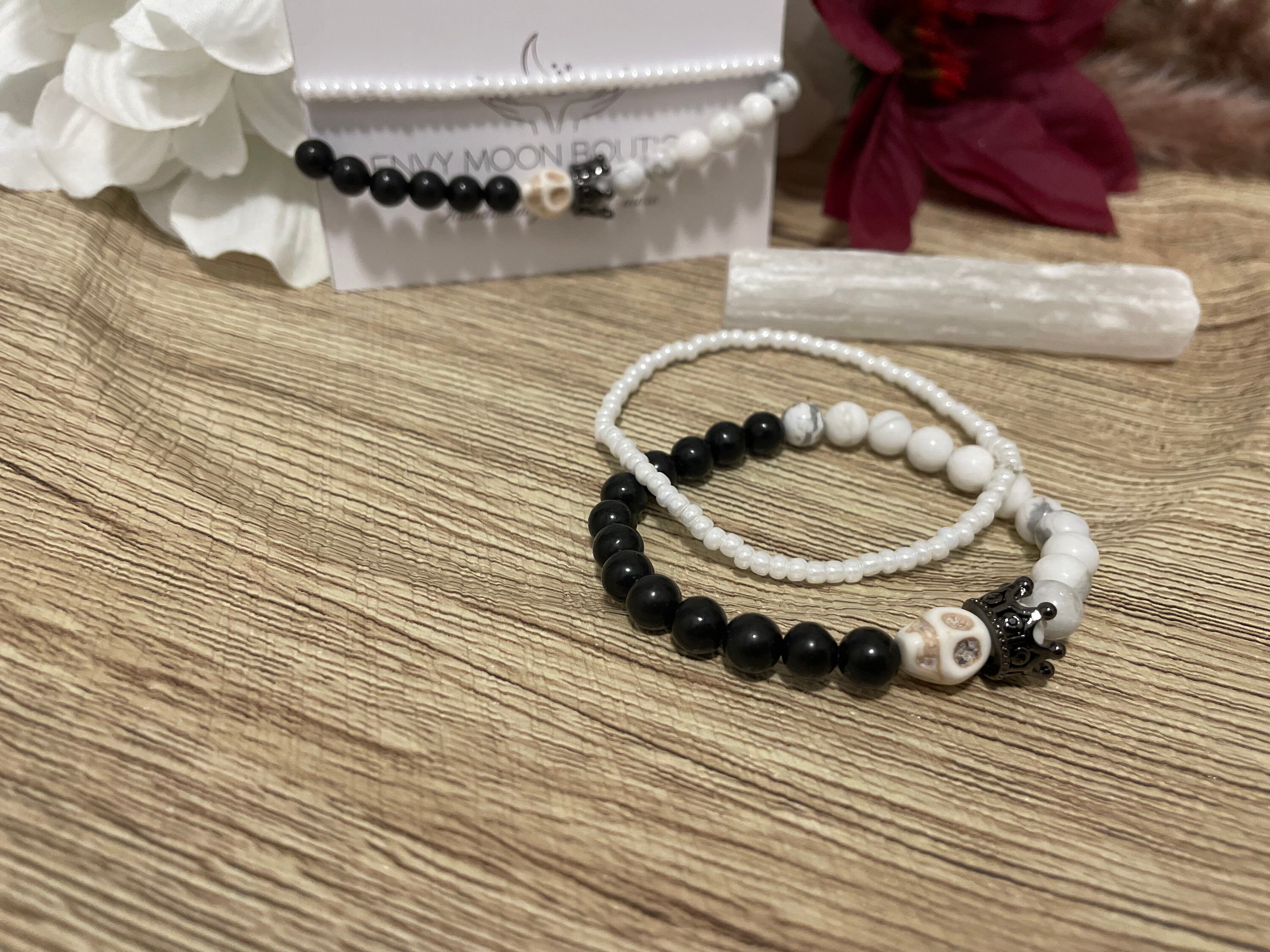 La Calavera Bracelet Set 6mm Stone - Etsy