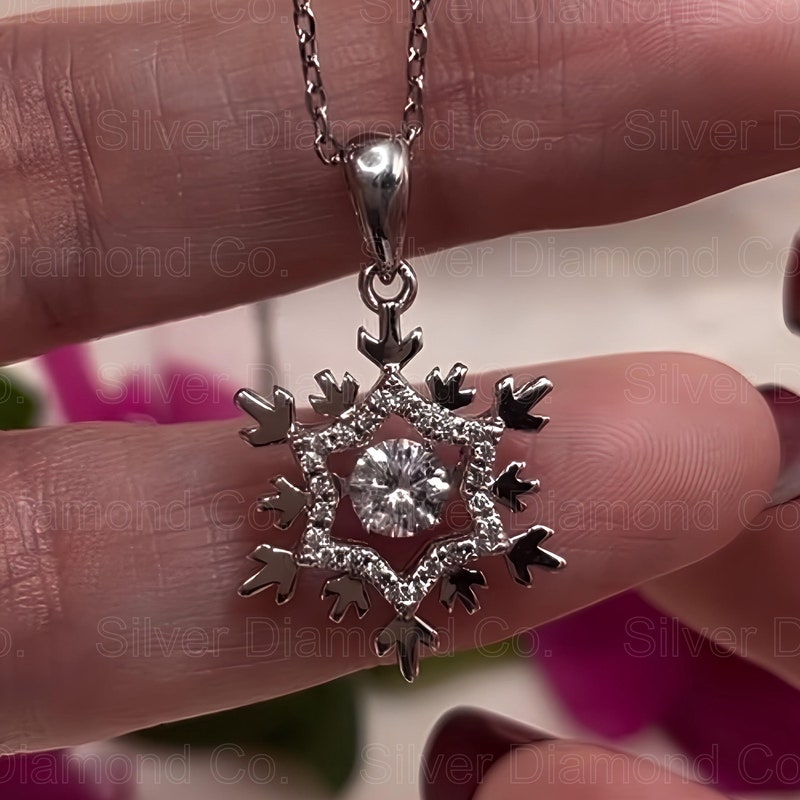 Diamond Snowflake Necklace - Etsy