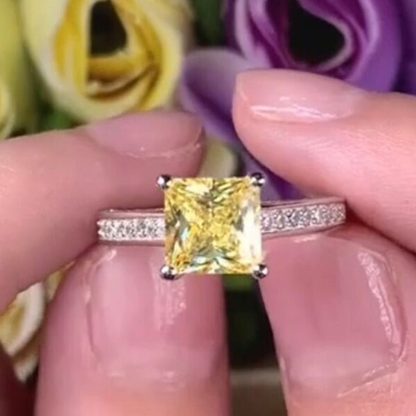 Lab Created Yellow Diamond - Etsy