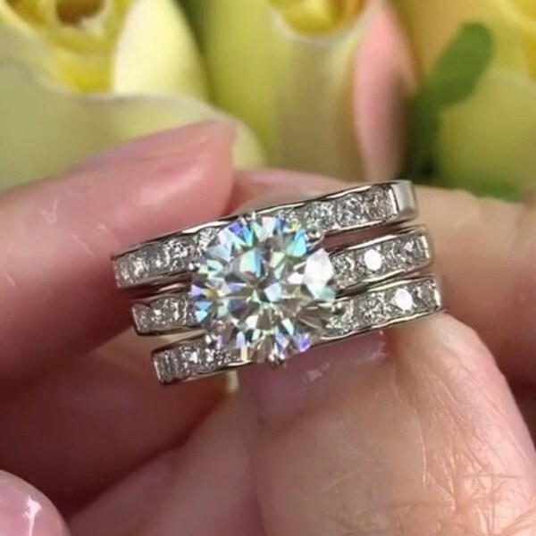 Lab Created Wedding Set - Etsy